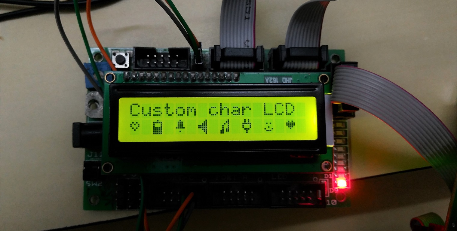 Lcd16x2 Custom Character Display Using Avr Atmega16atmega32 A